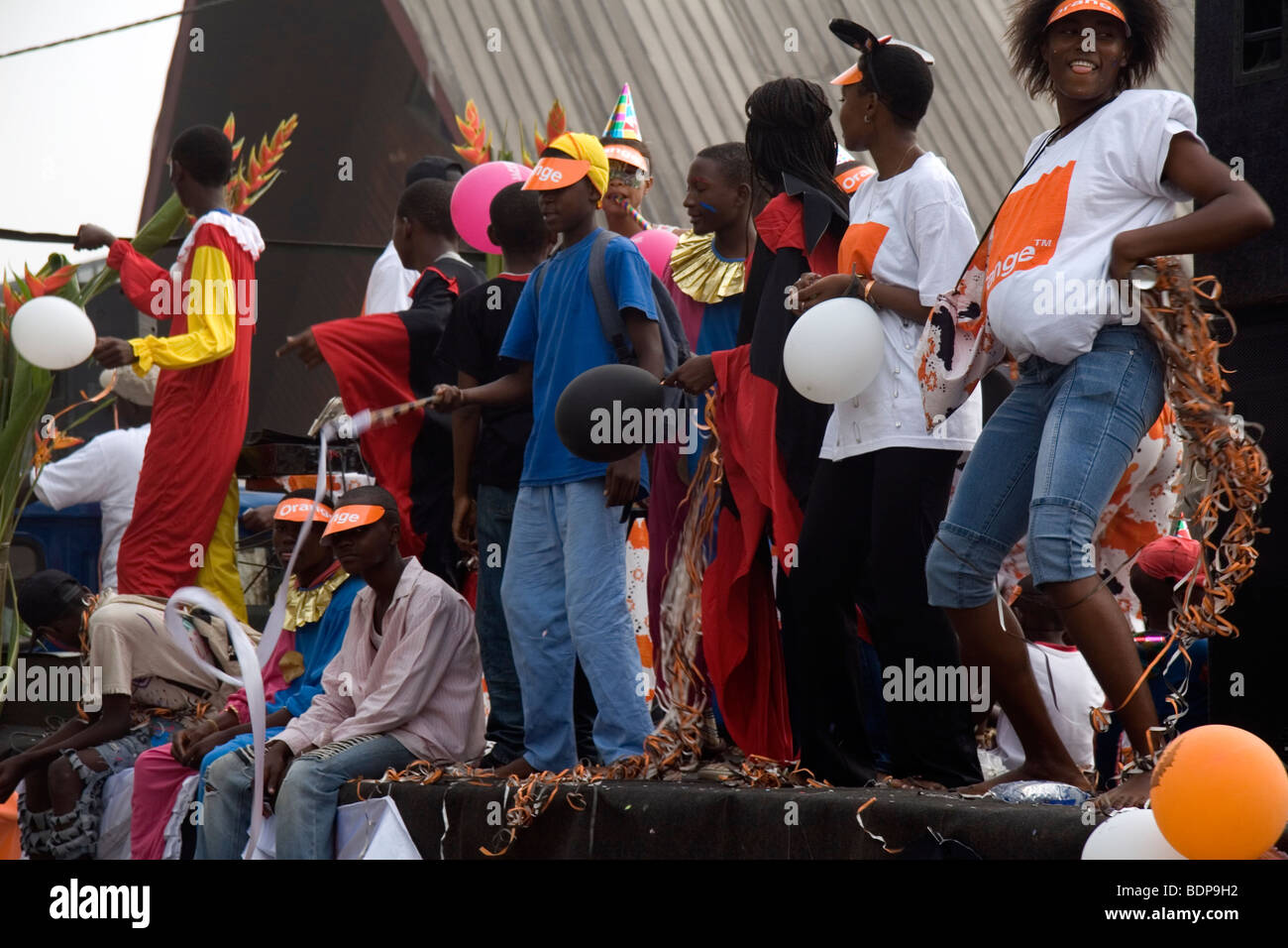 Carnival parade Bonapriso district Douala Cameroon West Africa Youth ...