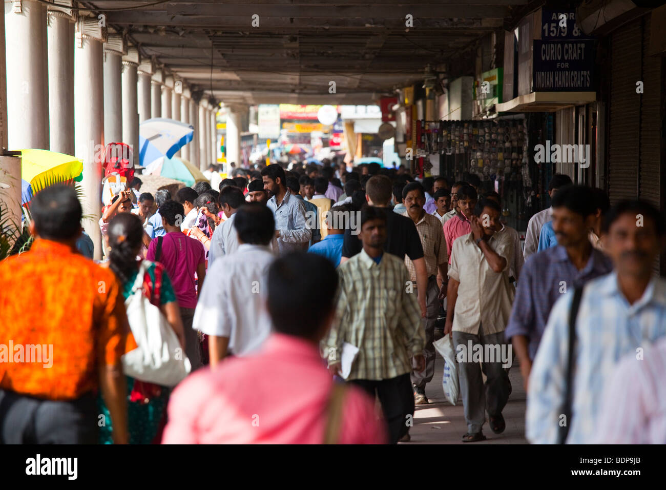 Crowded pedestrian shopping area in Calcutta India Stock Photo - Alamy