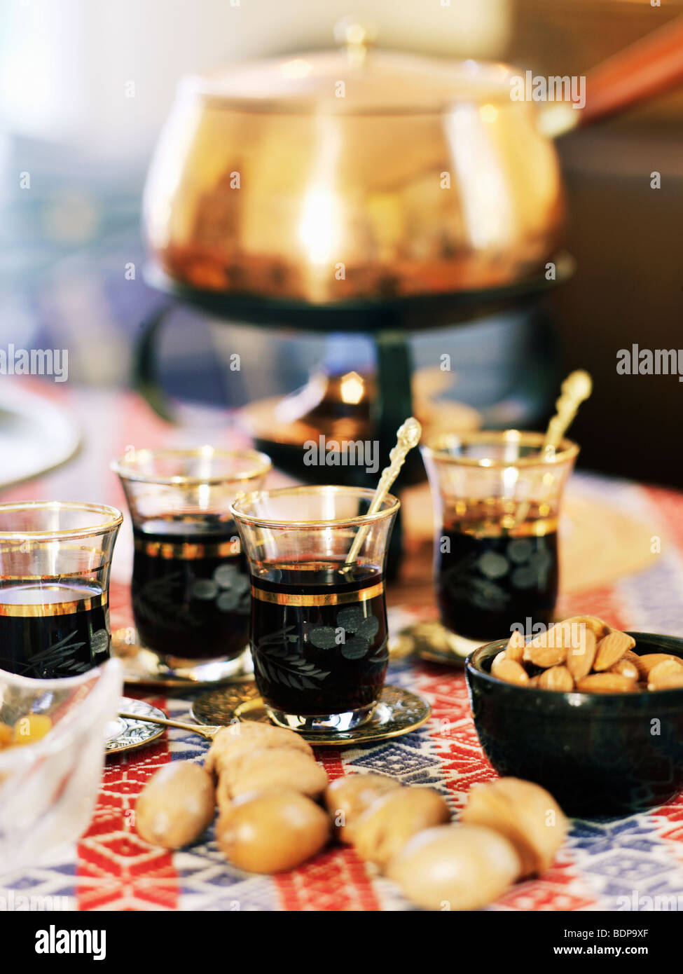 Mulled wine served with raisins and almonds, Sweden Stock Photo - Alamy