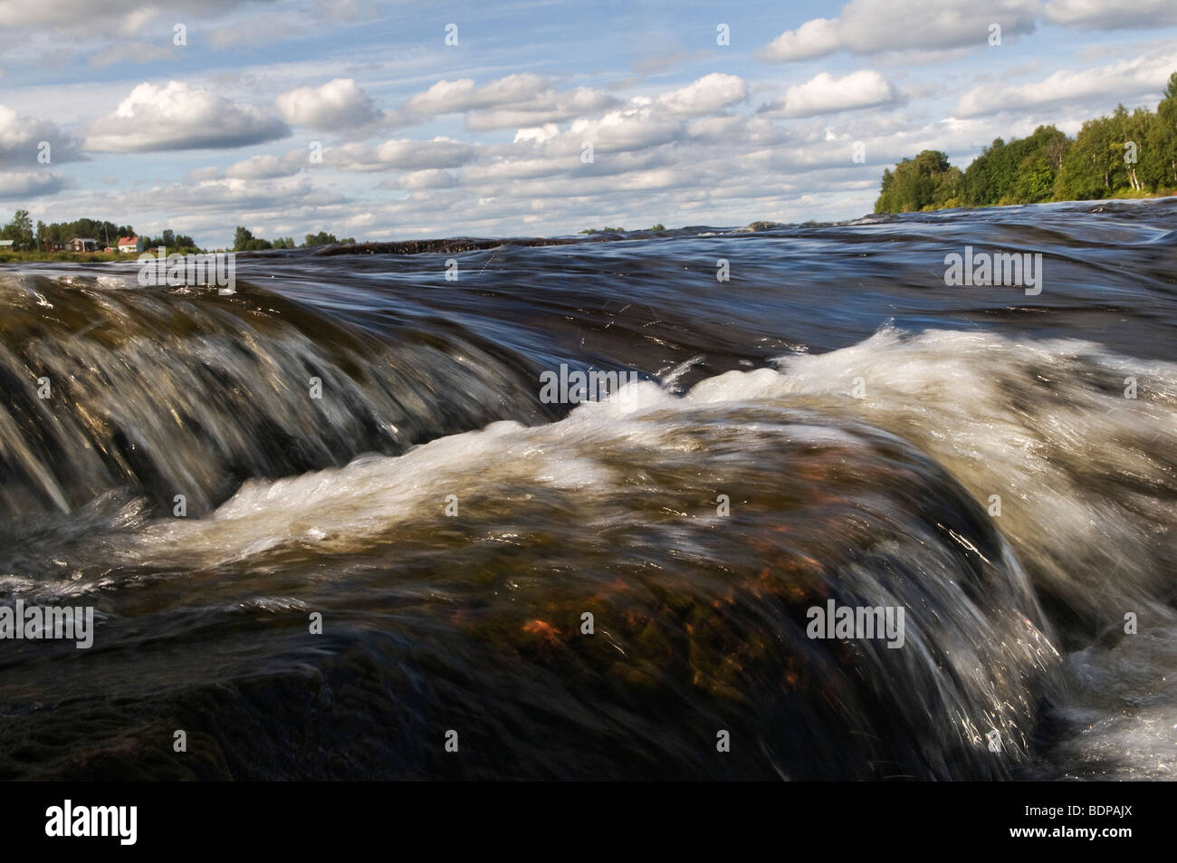 A rushing river Sweden Stock Photo - Alamy