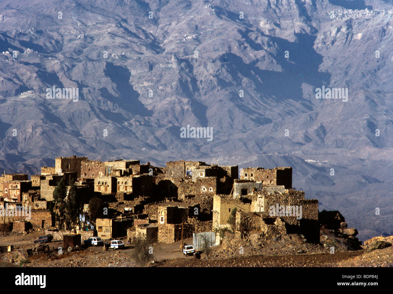 Sada Yemen Town & Mountains Sabean Landscape Stock Photo - Alamy