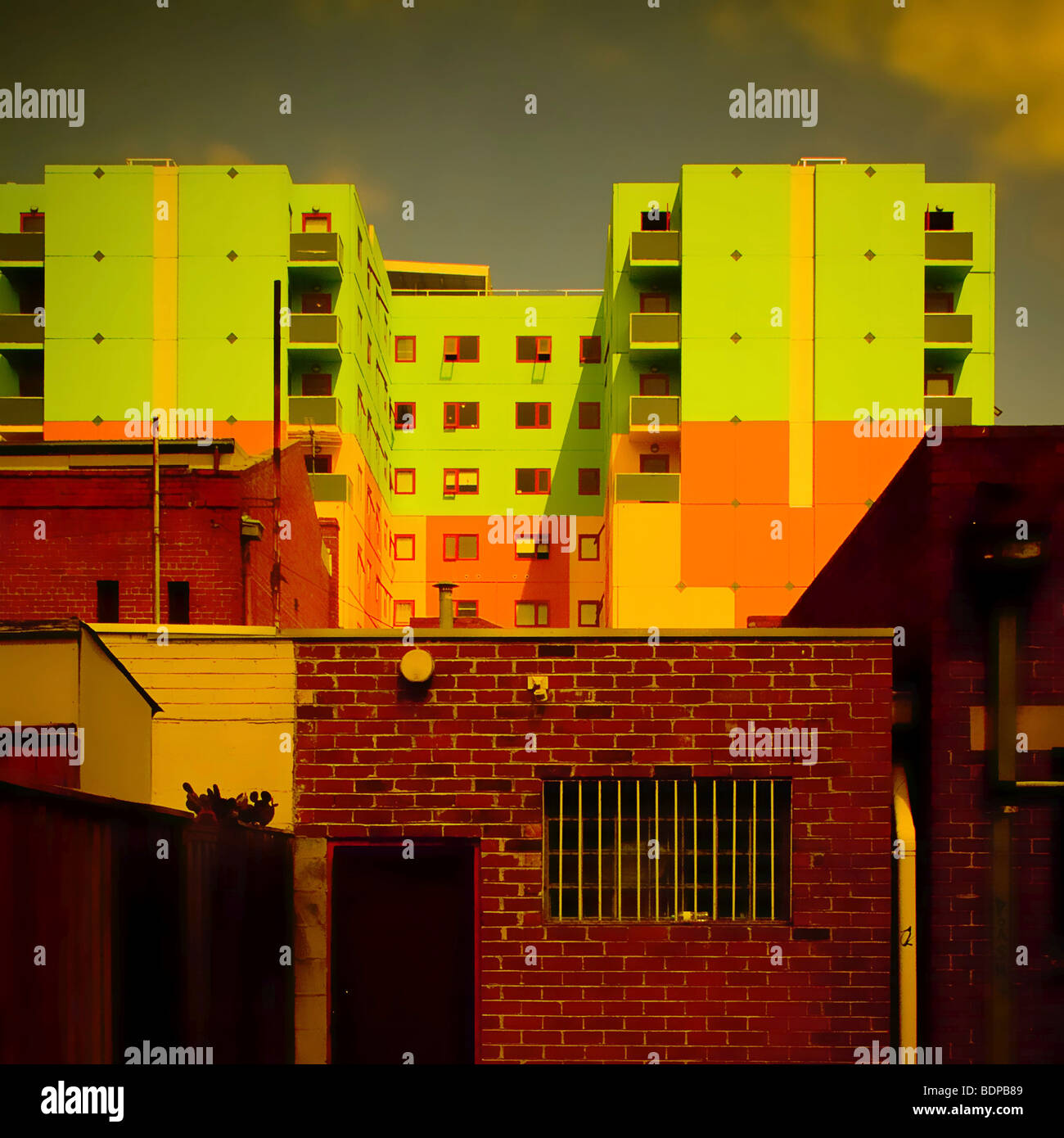 An urban scene with tall buildings Stock Photo - Alamy