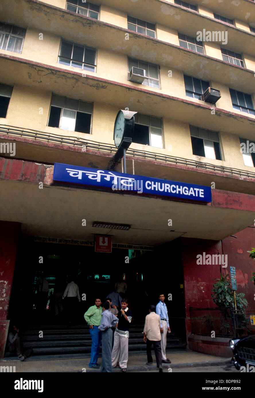 Mumbai India Churchgate station Stock Photo - Alamy