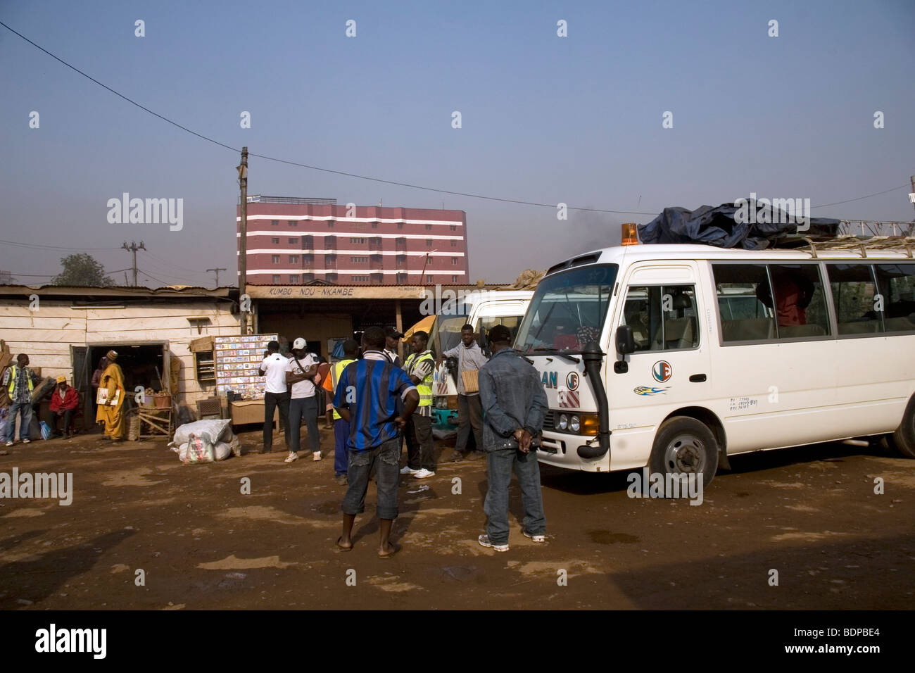 Scene at bus station at Bamenda Northwest Province Cameroon West Africa ...