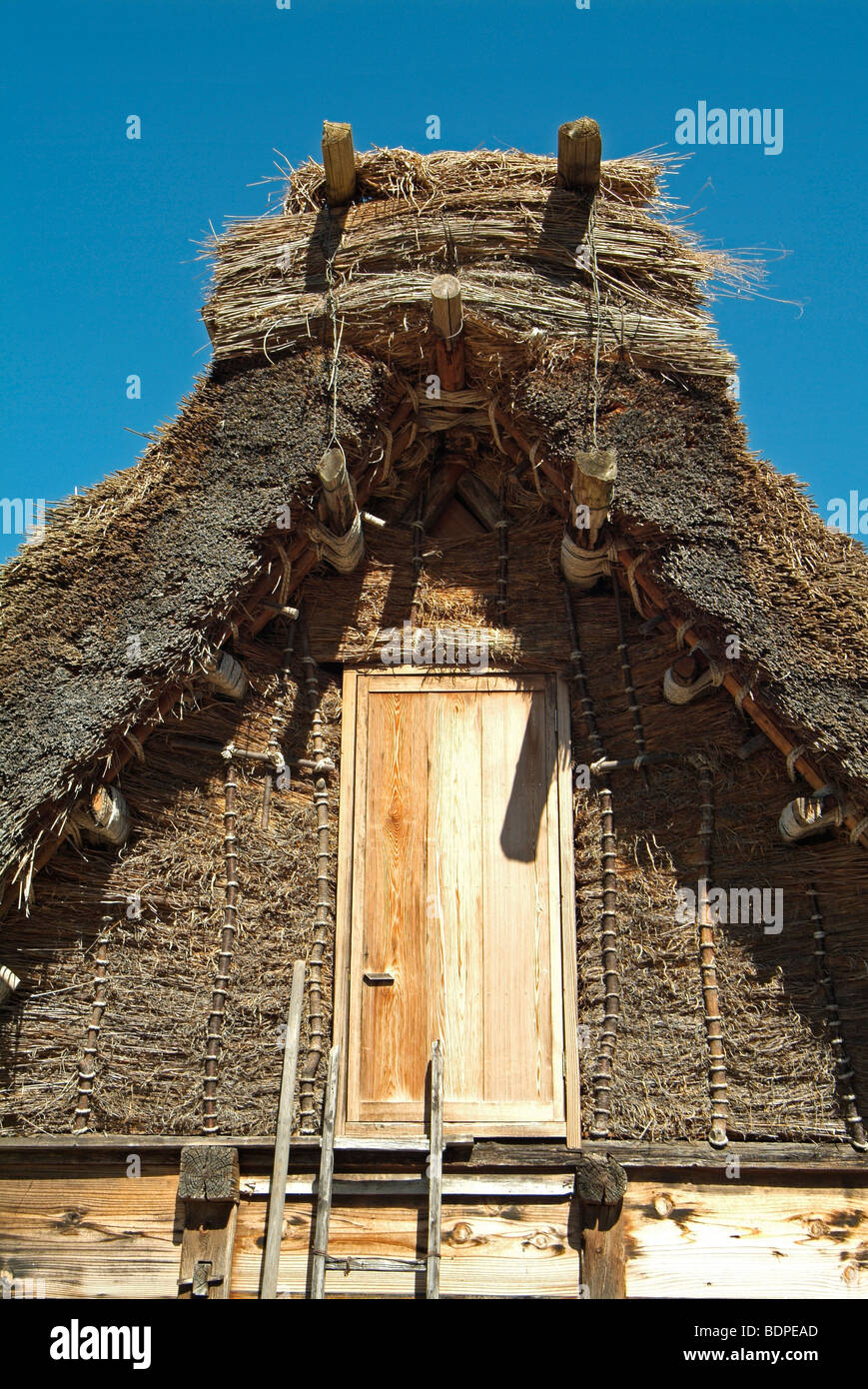 Traditional farmhouse in the Gassho-zukuri style. Historical village of ...