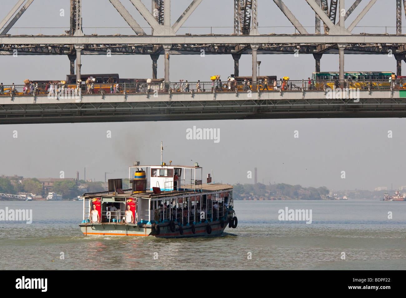 Ferryboat and the Howrah Bridge in Calcutta India Stock Photo - Alamy