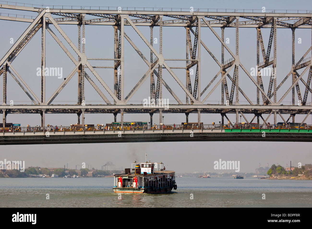Ferryboat and the Howrah Bridge in Calcutta India Stock Photo - Alamy