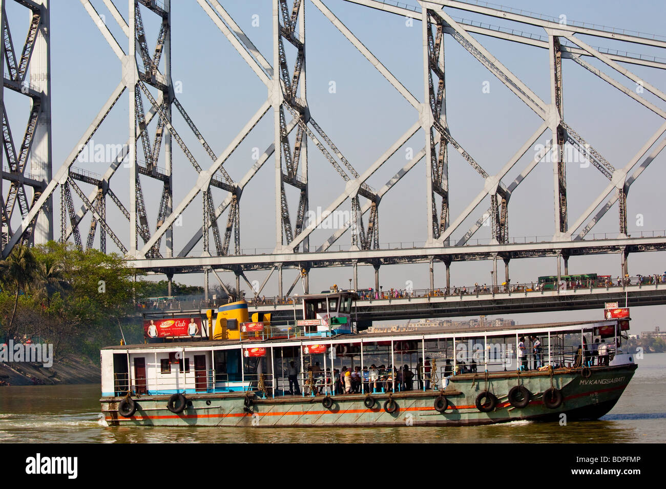 Ferryboat and the Howrah Bridge in Calcutta India Stock Photo - Alamy