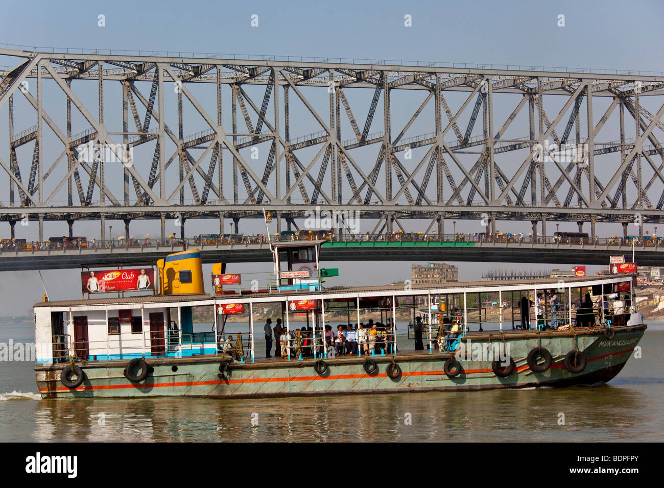 Ferryboat and the Howrah Bridge in Calcutta India Stock Photo - Alamy