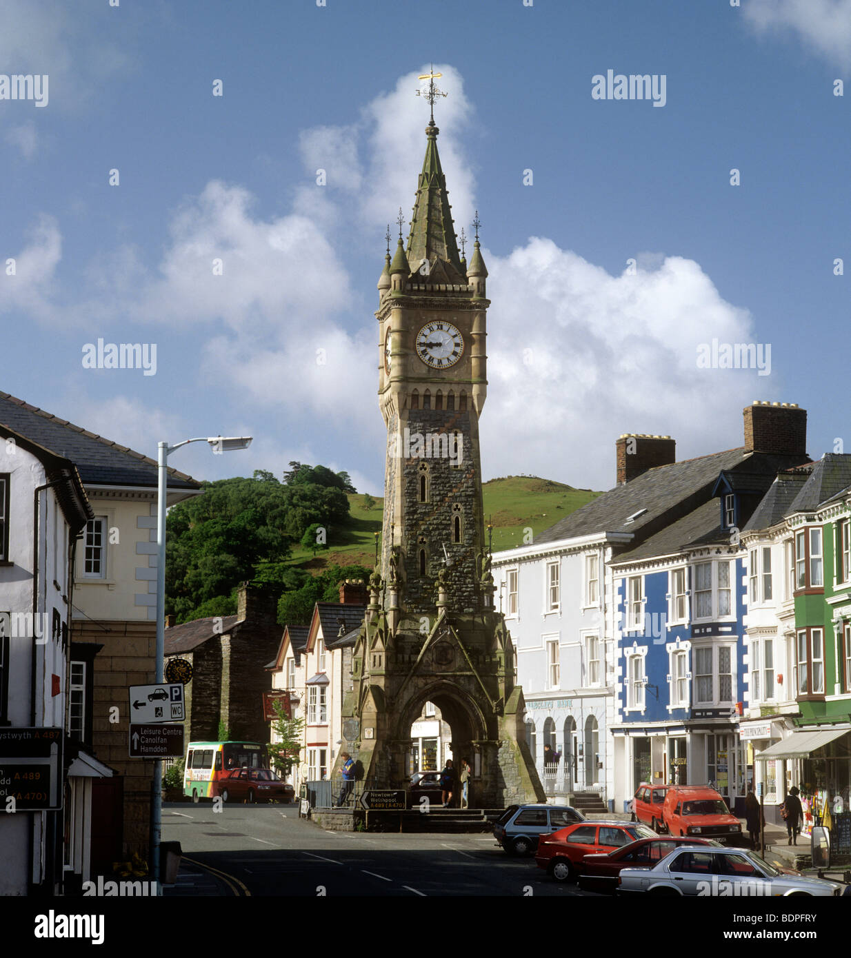 Machynlleth town clock hi-res stock photography and images - Alamy
