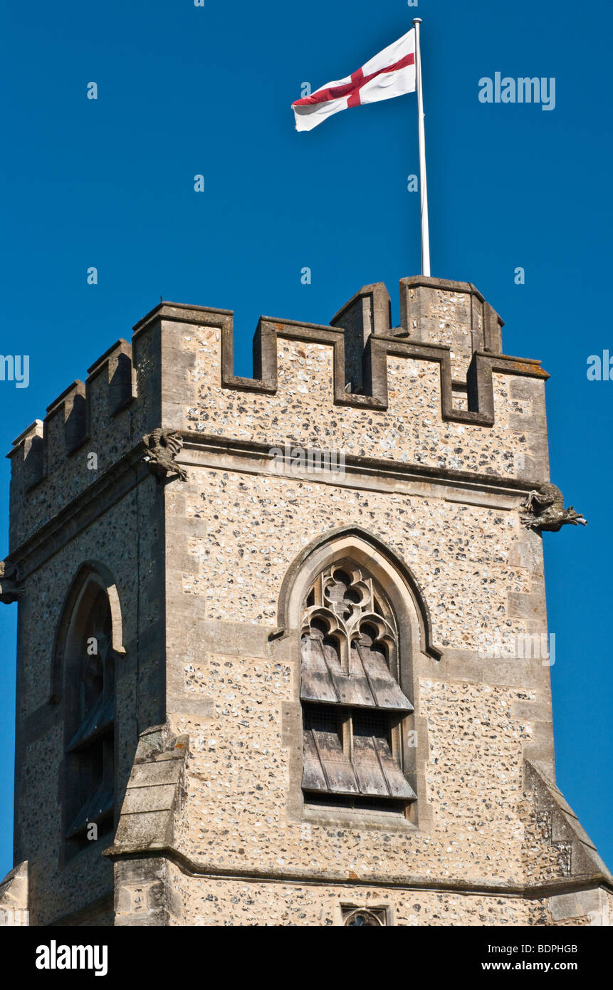 English church with flag hi-res stock photography and images - Alamy