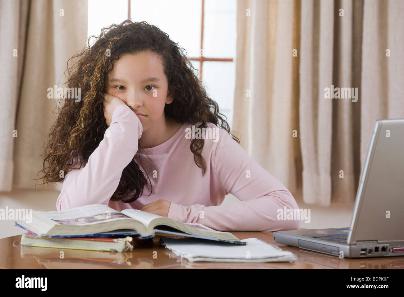 Tween girl face serious hi-res stock photography and images - Alamy