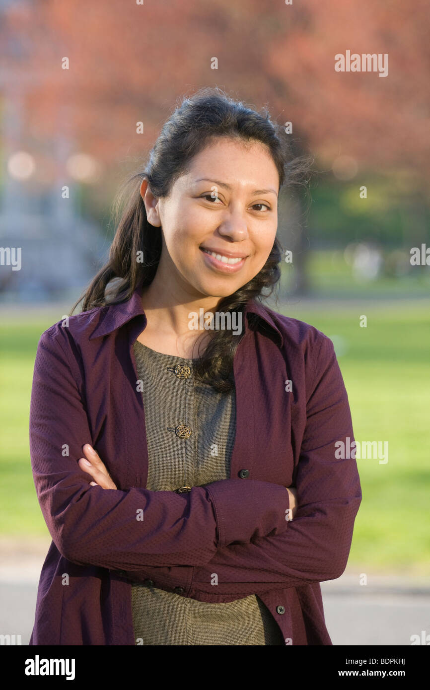 Portrait of a woman smiling Stock Photo - Alamy