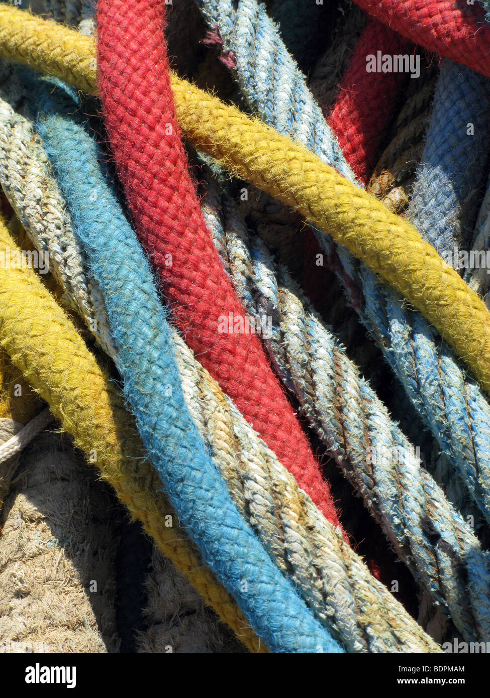 Tangled ropes on boat in hi-res stock photography and images - Alamy