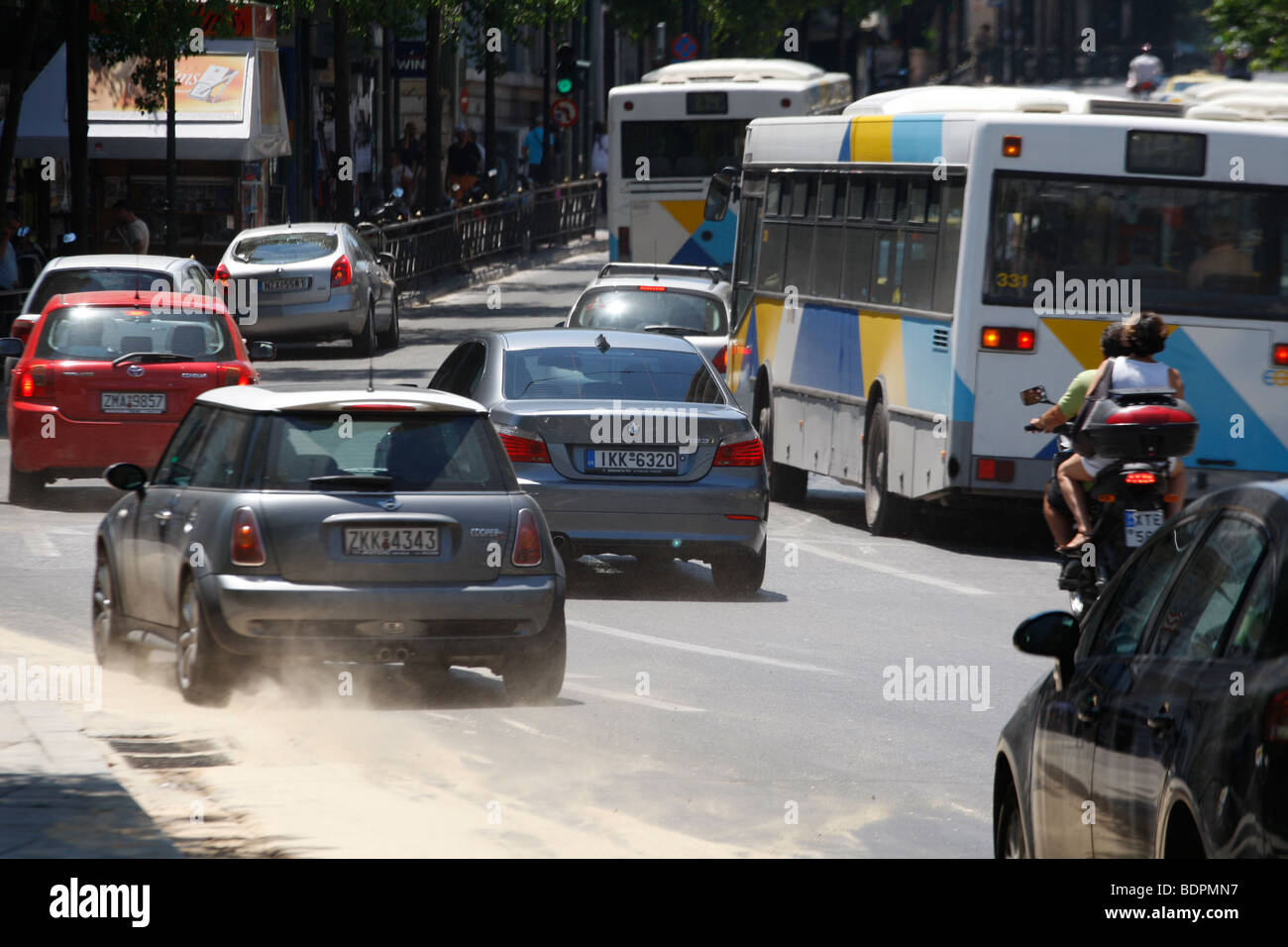 Syntagma square in the center of Athens.The temperature reaches 40C ...