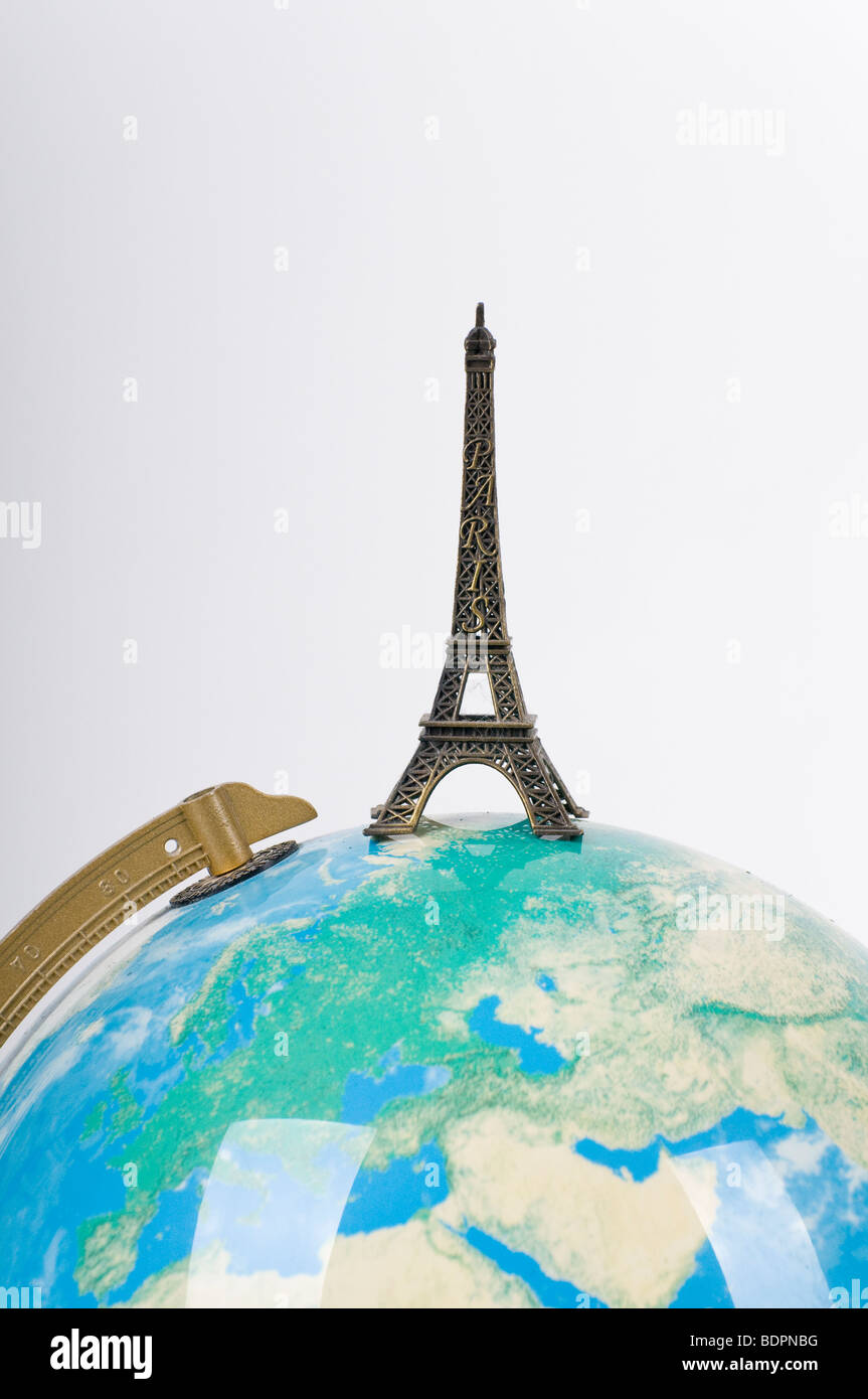 Eiffel tower standing on map hi-res stock photography and images - Alamy