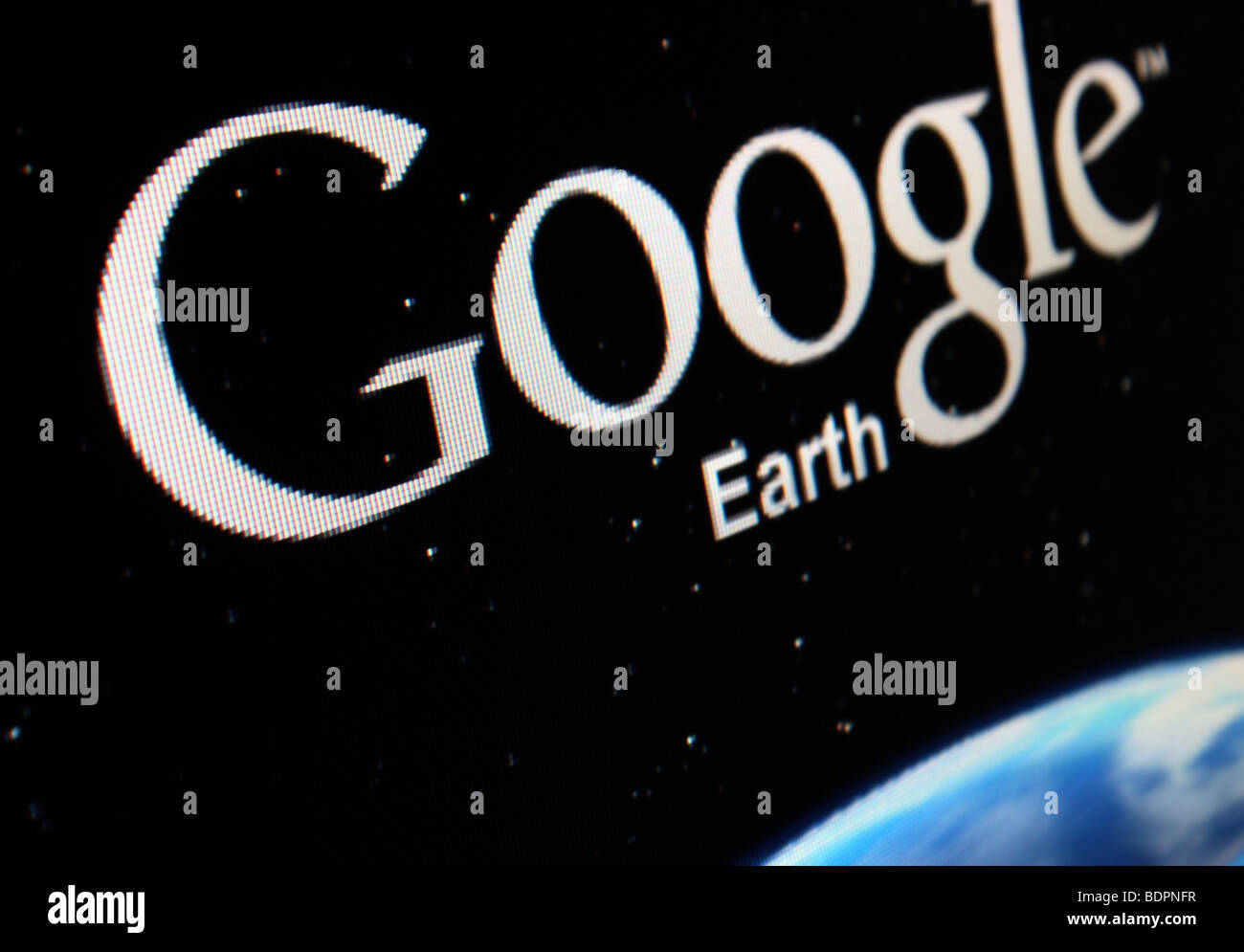 Google earth, splash screen 2009 Stock Photo - Alamy