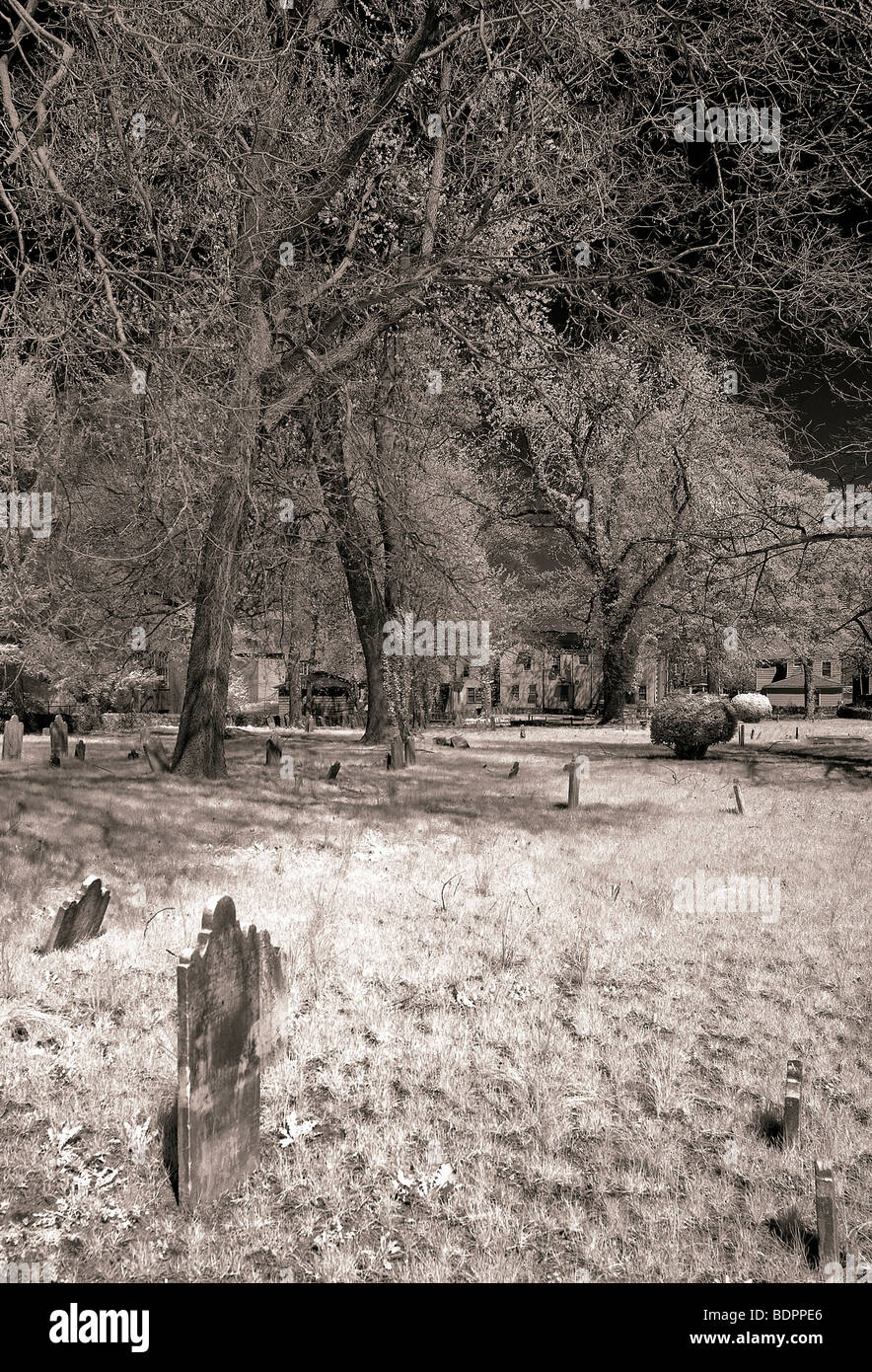 A cemetery at night Stock Photo - Alamy