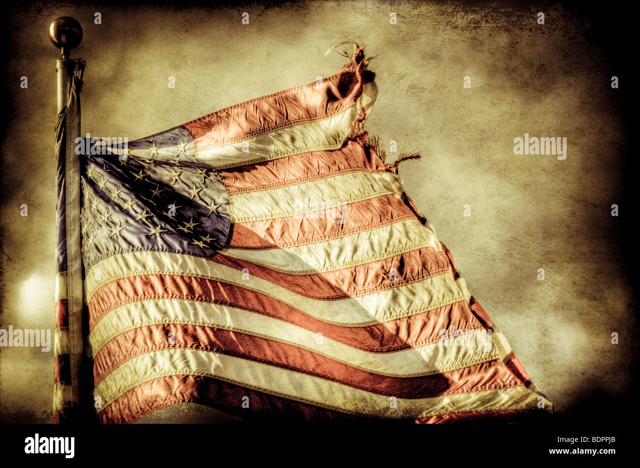 The American flag in tatters Stock Photo - Alamy