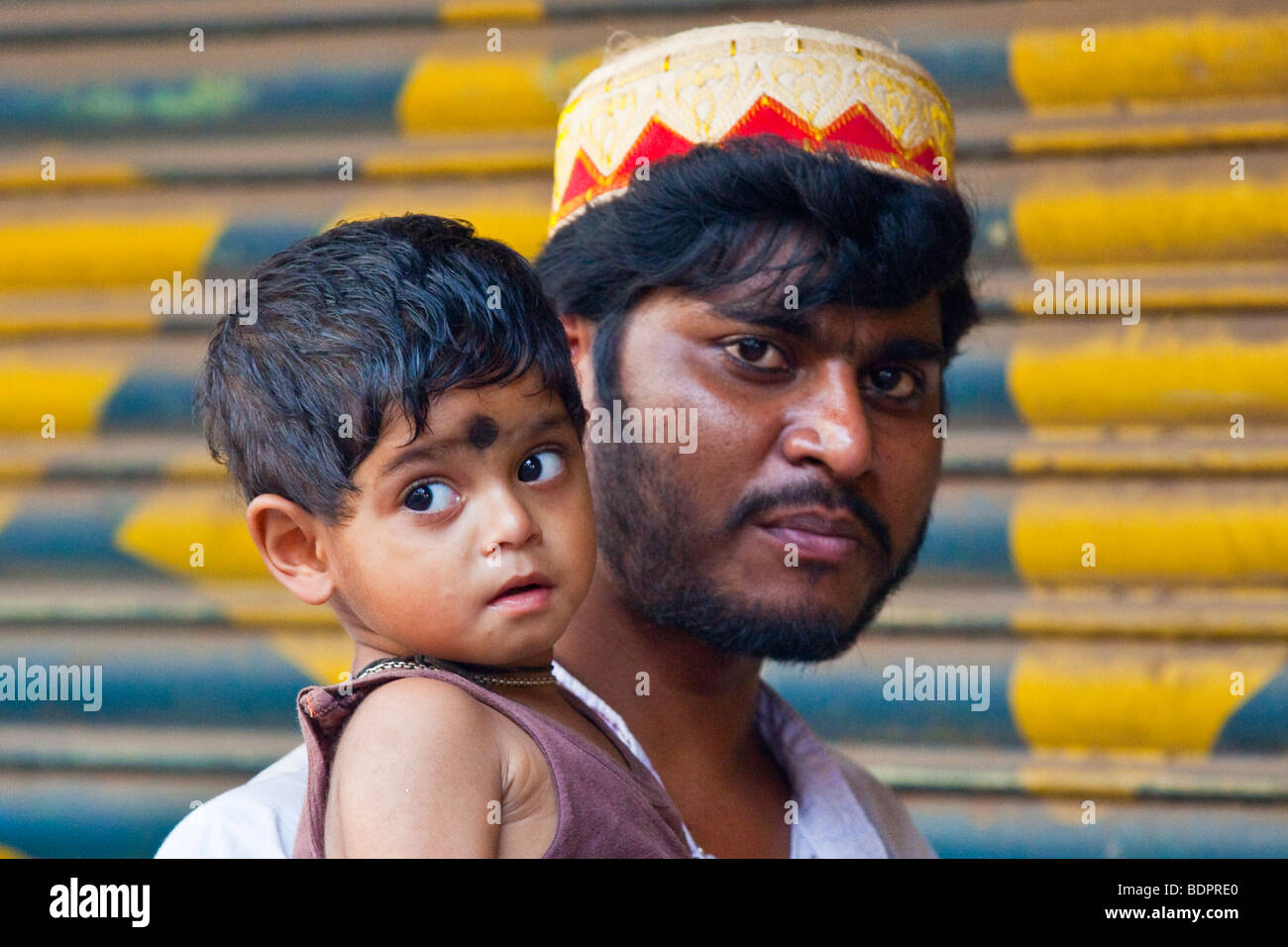 Muslim Father and Son in Calcutta India Stock Photo - Alamy
