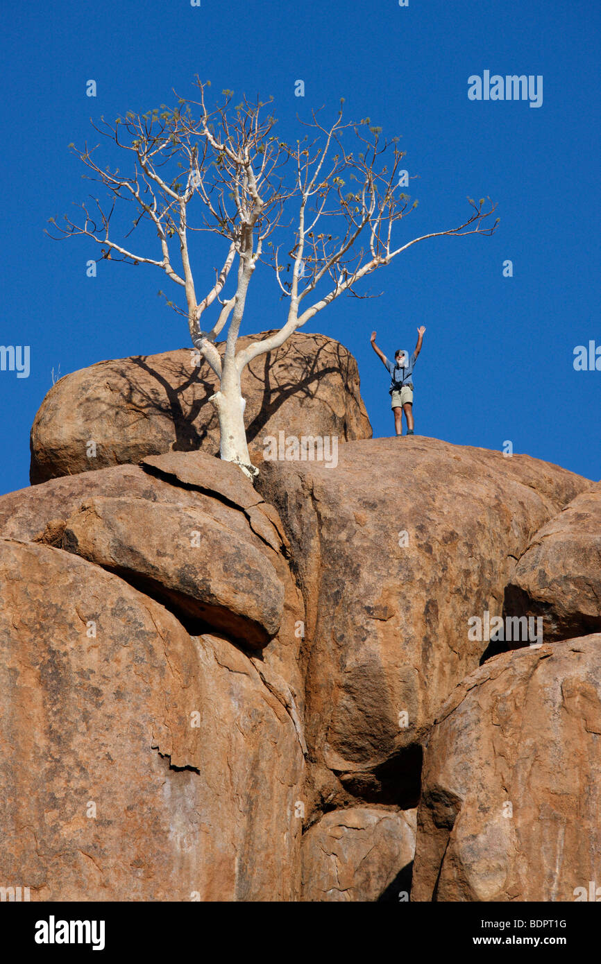 High viewpoint from a rock escarpment in Damaraland in Namibia Stock ...