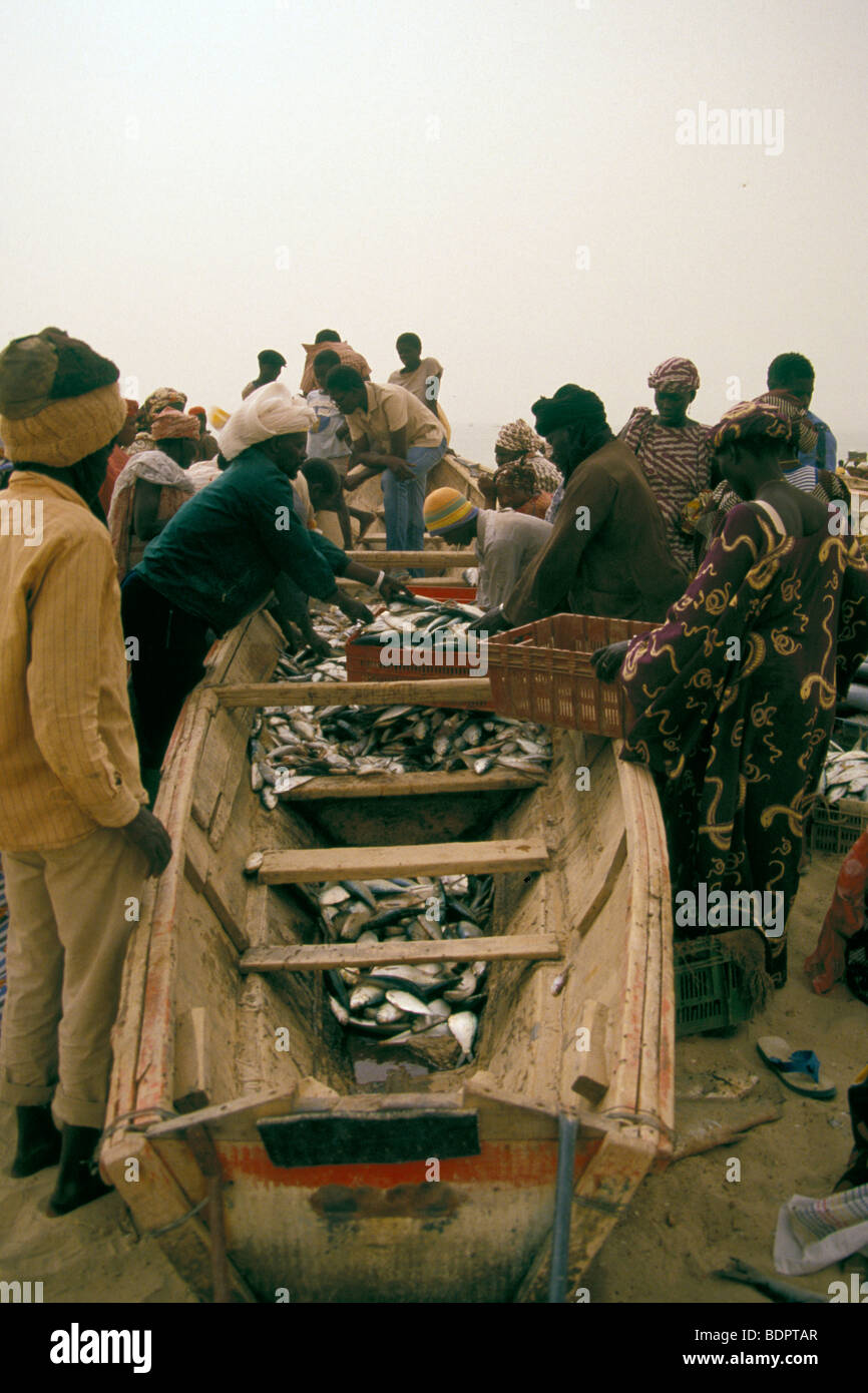 mauritania, boat, fish market Stock Photo - Alamy