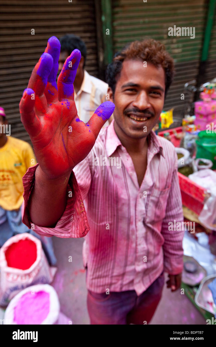 Color Dyes for Holi in Calcutta India Stock Photo - Alamy