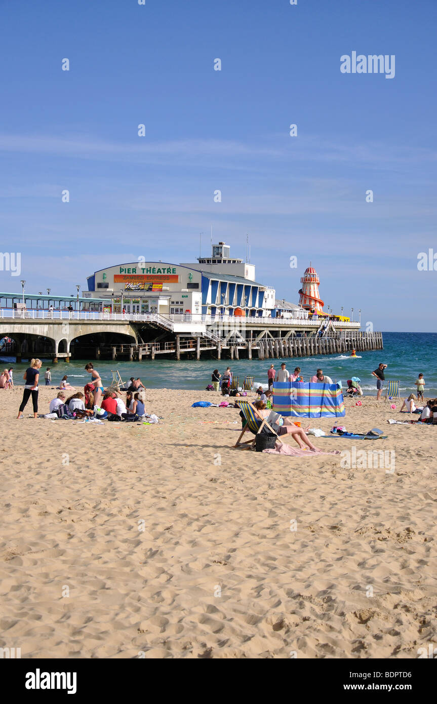 Bournemouth Pier and beach, Bournemouth, Dorset, England, United ...