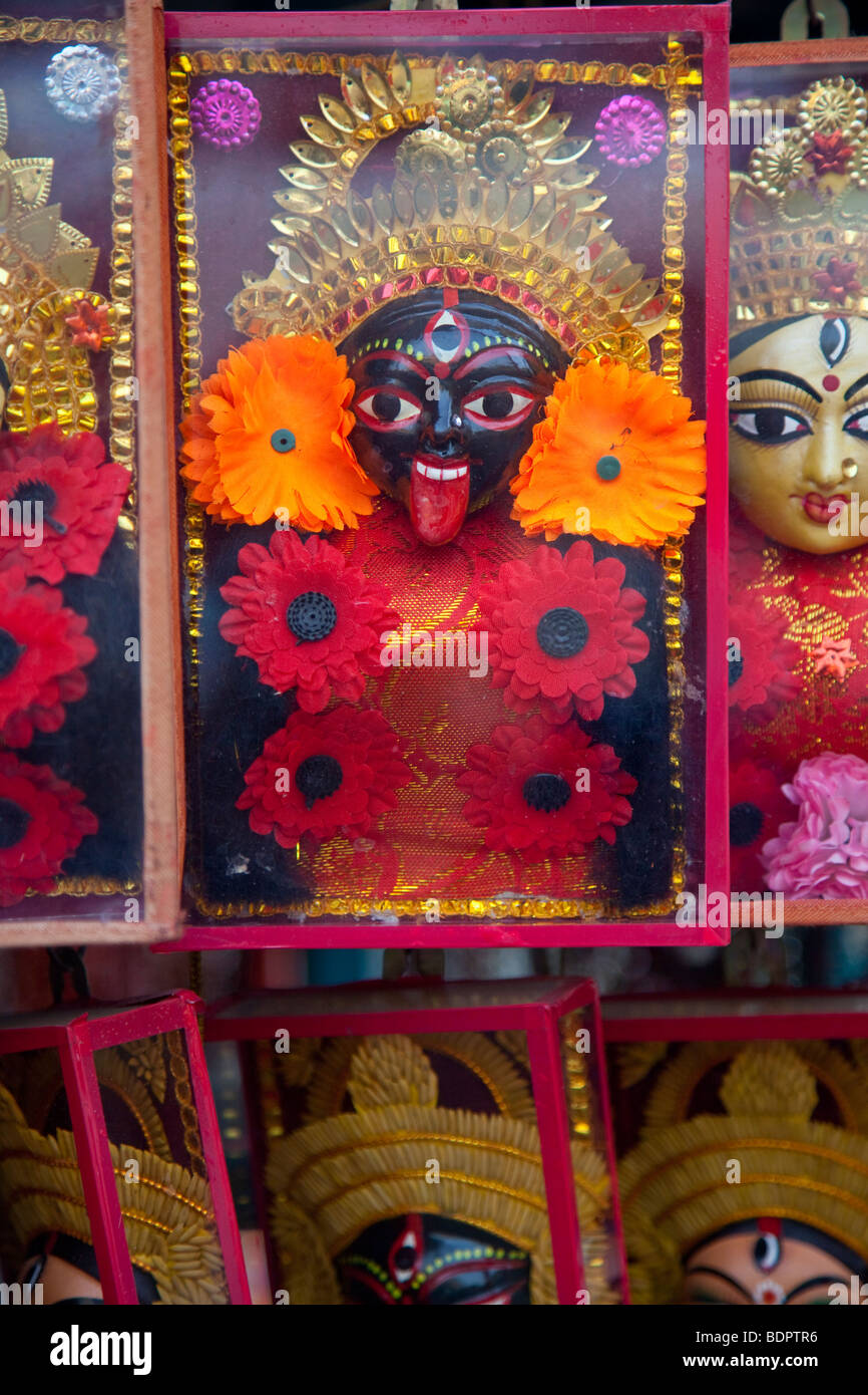 Kali idols for sale at Kalighat Kali Temple in Calcutta India Stock ...
