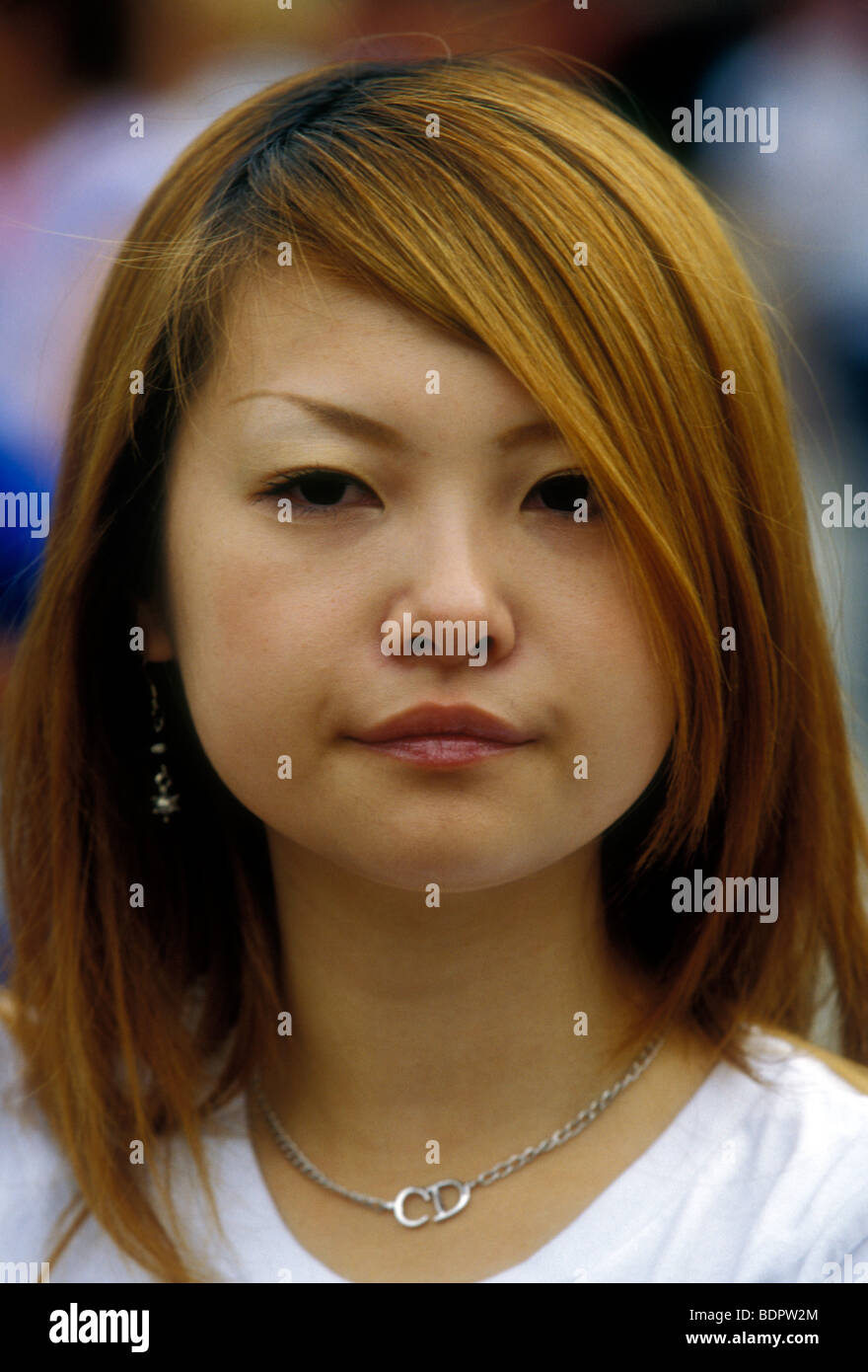 Asian people person girl female tourist visitor visiting London England ...