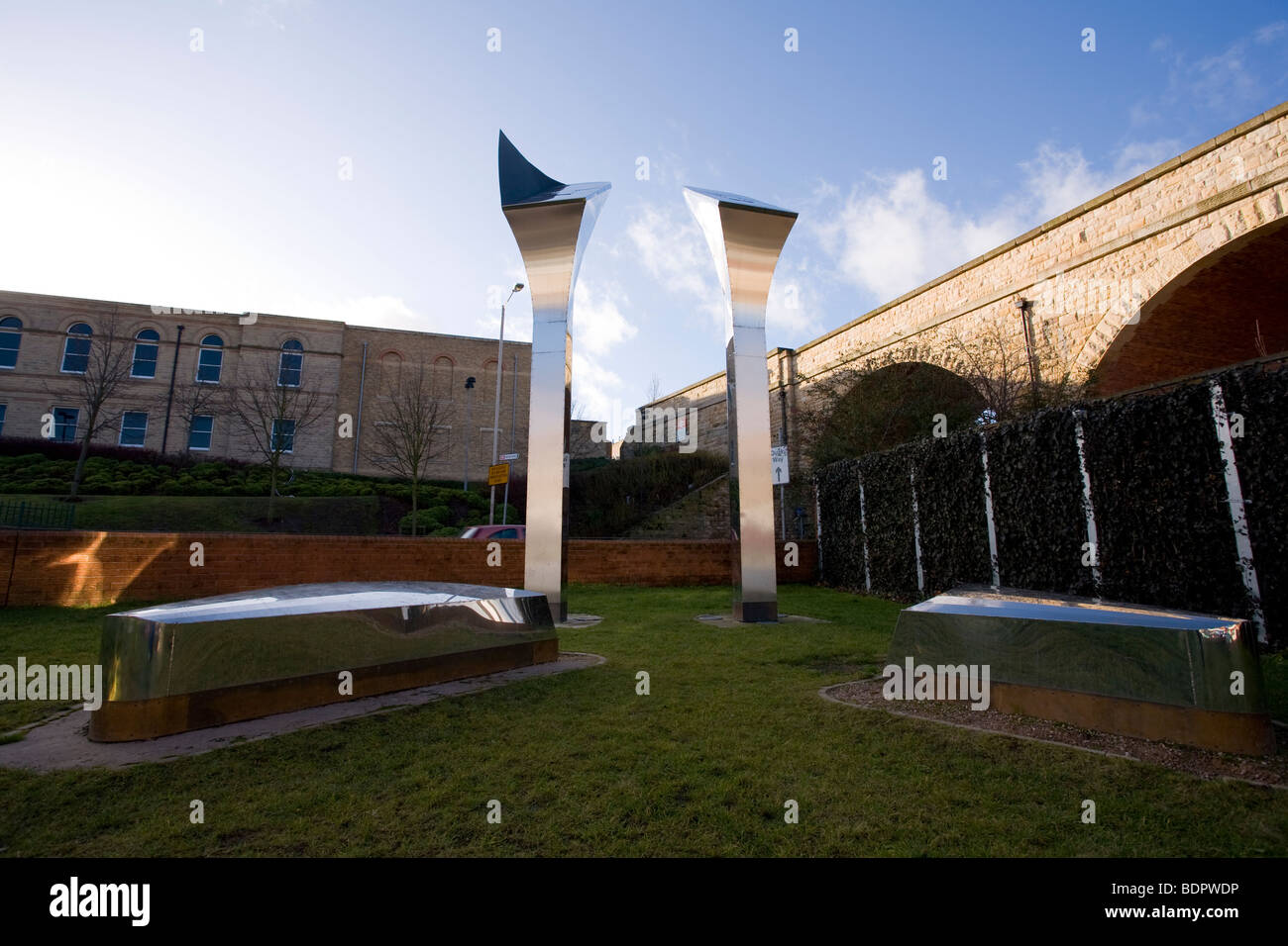 Contemporary modern public art in Mansfield Town Centre Stock Photo - Alamy