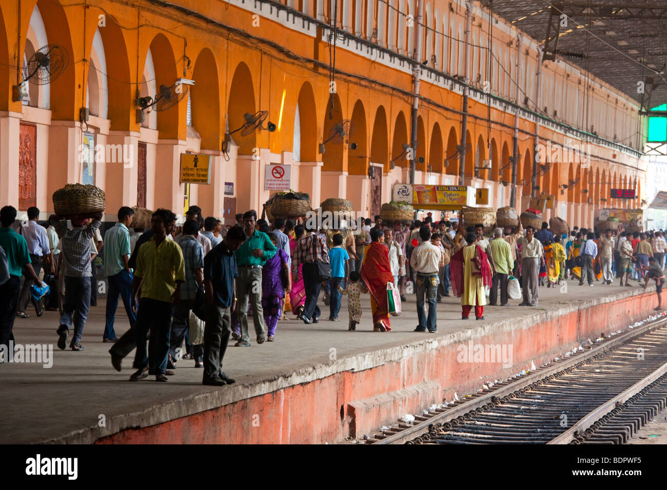 Passengers Wait on the Platform at Sealdah Railway Station in Calcutta ...