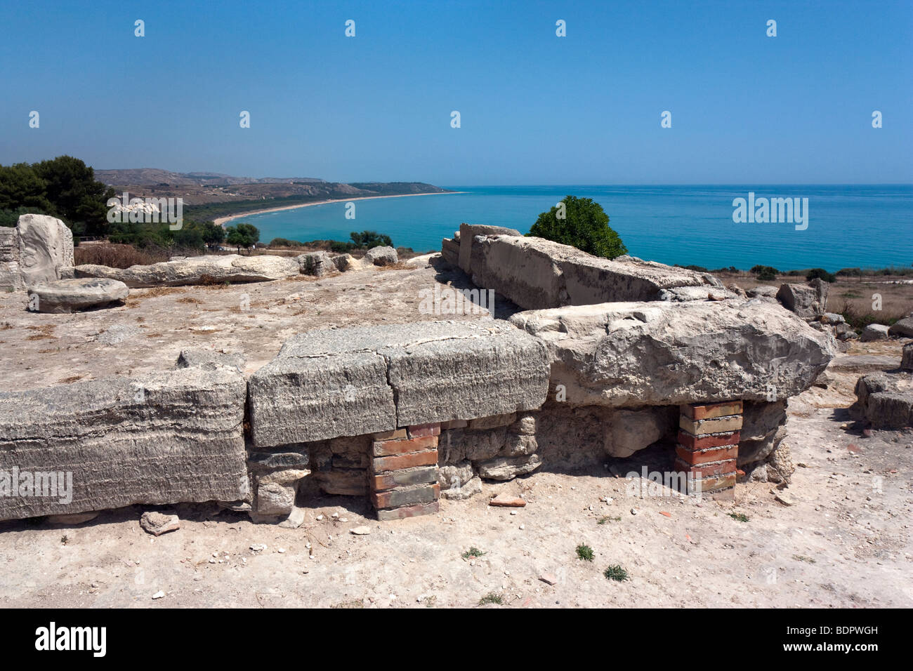 View east from the site of Heraclea Minoa, Sicily Stock Photo - Alamy