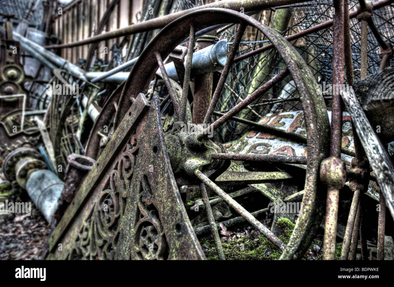 Old scrap iron victorian machinery Stock Photo - Alamy