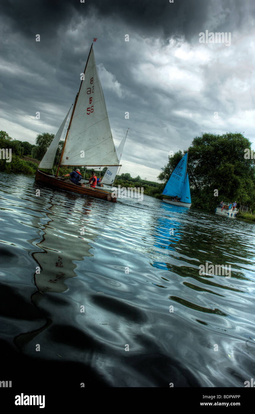 Sailing on the Norfolk Broads in Norfolk, England, UK Stock Photo - Alamy