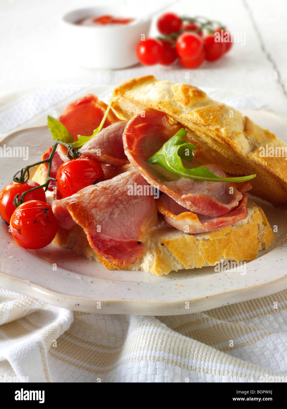 Traditional bacon sandwich Stock Photo - Alamy