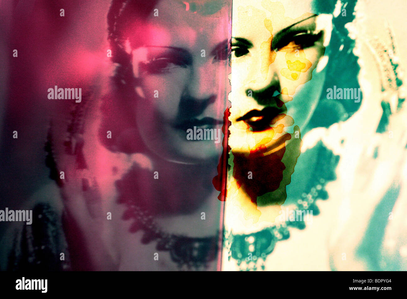 A reflected womans face Stock Photo - Alamy