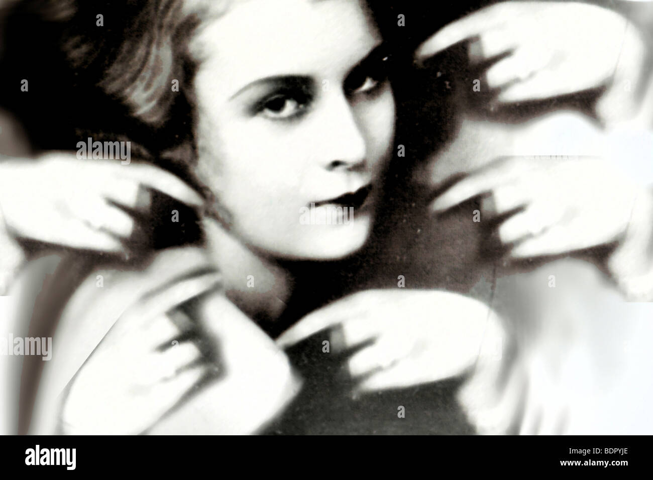 Hands pointing to a womans face Stock Photo - Alamy