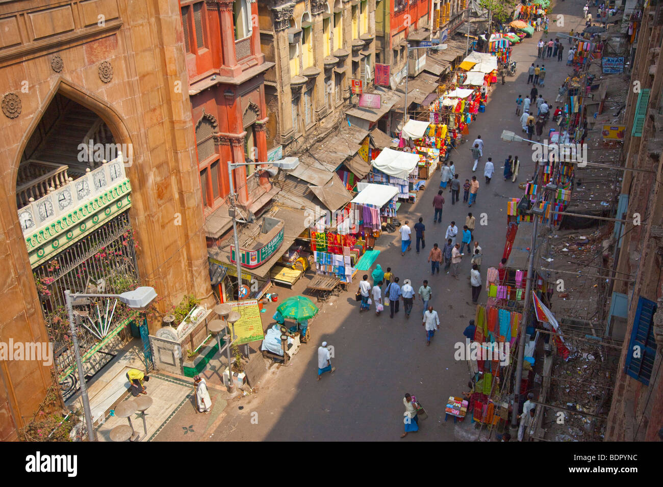 Street and Entrance to the Nakhoda Mosque in Calcutta India Stock Photo ...