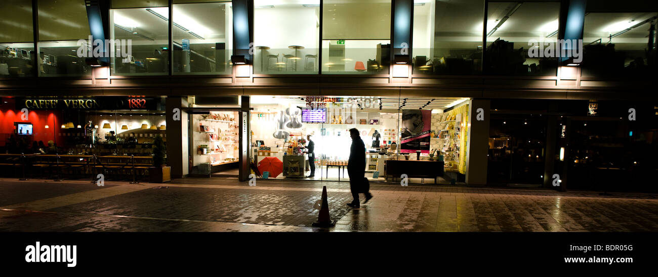 A London street scene with shop windows at night Stock Photo - Alamy