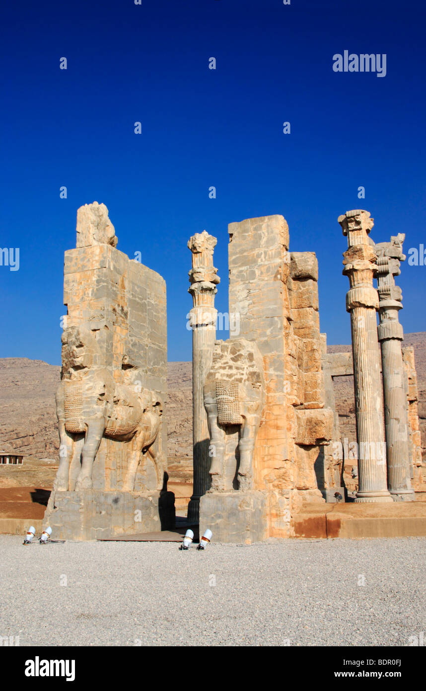 The Xerxes Gate, aka Gate of All Nations at Persepolis archeology site ...