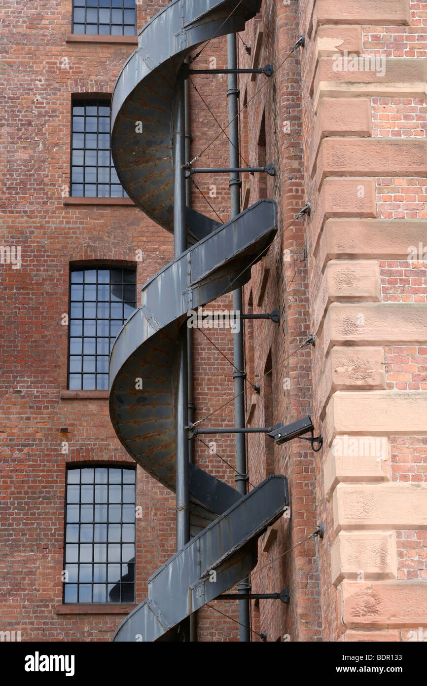 Steel spiral stair on a warehouse now refurbished into an office Stock ...