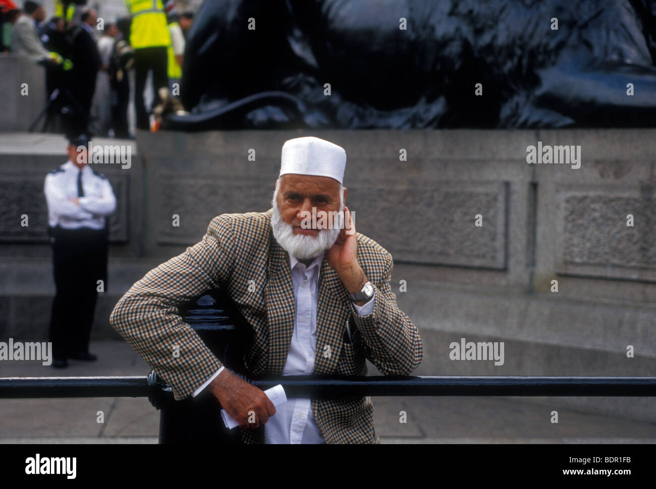 Pakistani-English man, political protest, protester, protest march, PPP ...