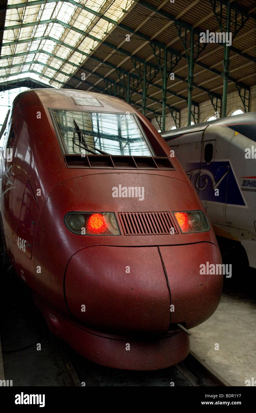 Rapid Train in Station Stock Photo - Alamy