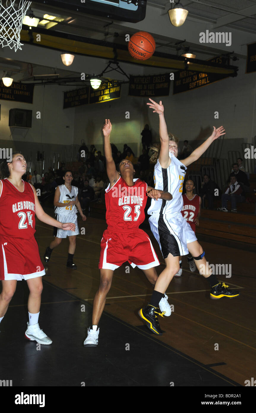 Girls high school basketball game Stock Photo - Alamy