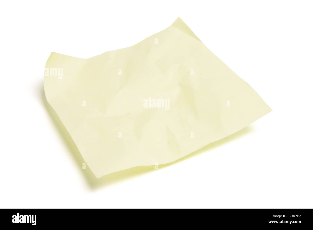 Crumpled Post It Note Paper Stock Photo - Alamy