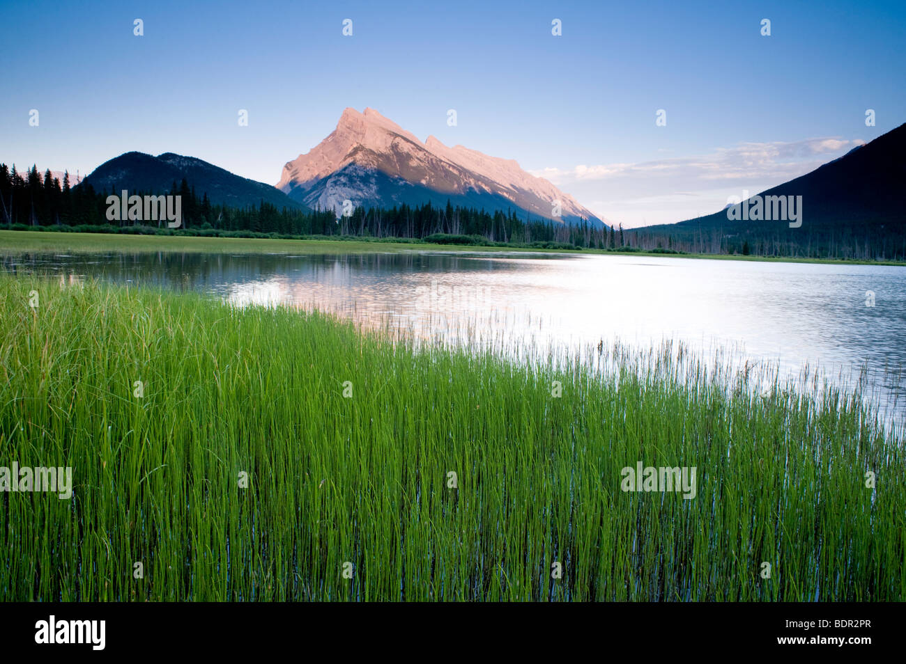 Sunset over Mount Rundle and Vermilion Lakes at Banff, Banff National ...
