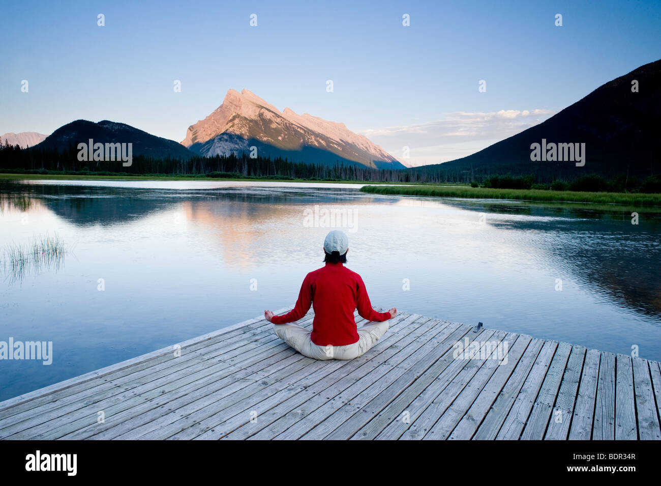 Sunset over Mount Rundle and Vermilion Lakes at Banff, Banff National ...