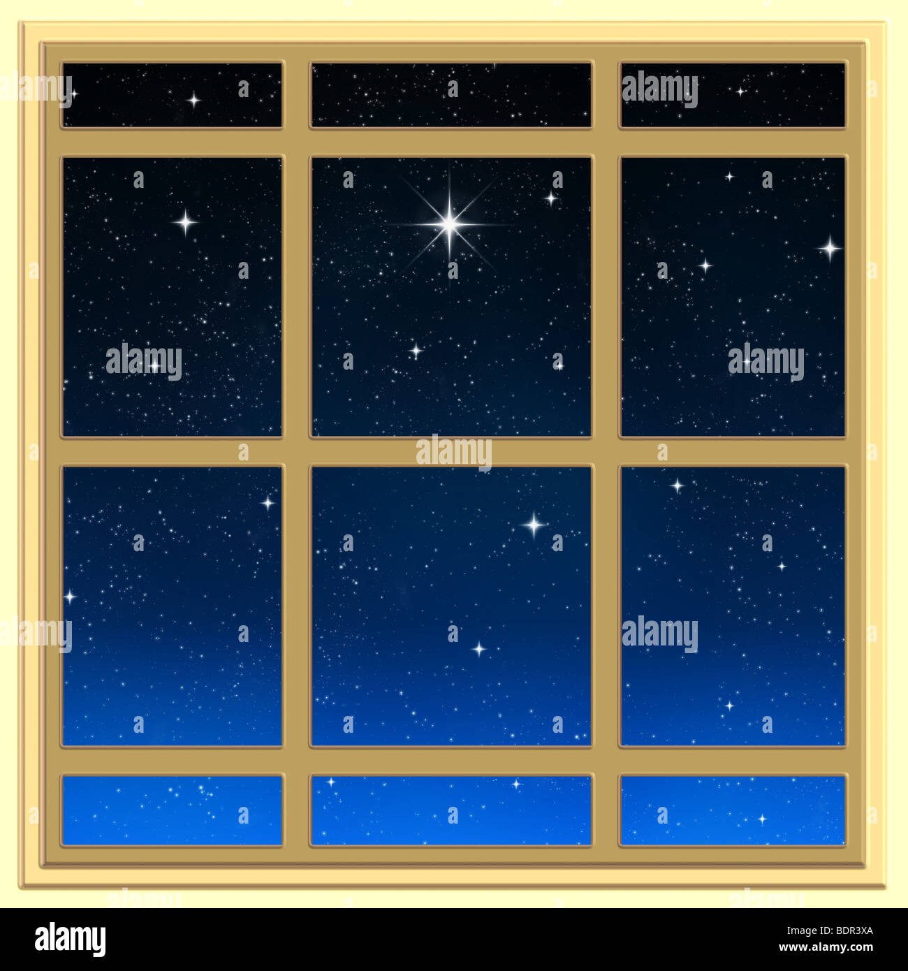 a single bright wishing star through the window Stock Photo - Alamy