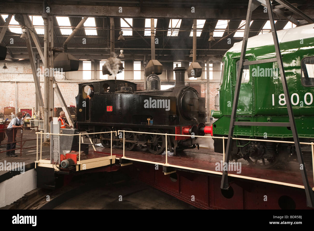 UK, Derbyshire, Barrow Hill Roundhouse Railway Centre, small shunting ...